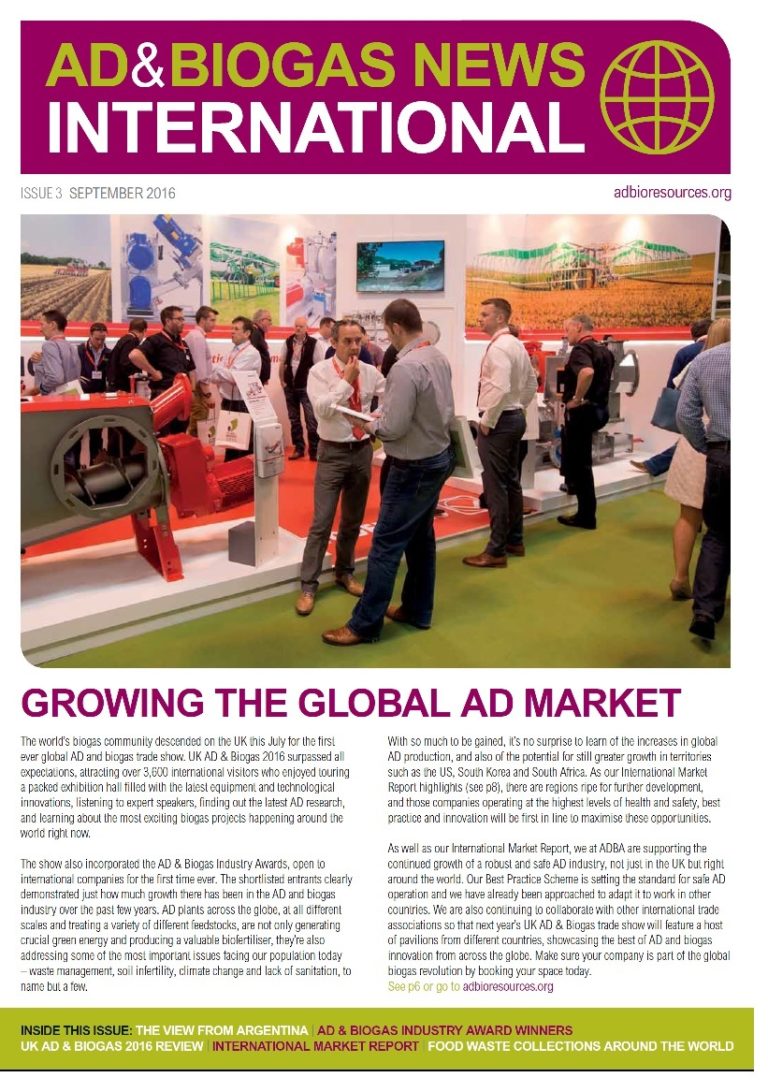 AD & Biogas News International - Issue 3, September 2016 | ADBA ...