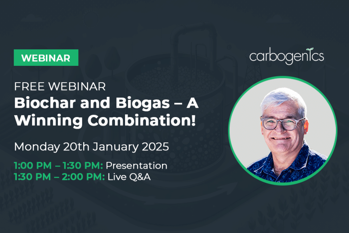 MEMBER PRESS RELEASE – Carbogenics: Free Webinar: Biochar and Biogas ...